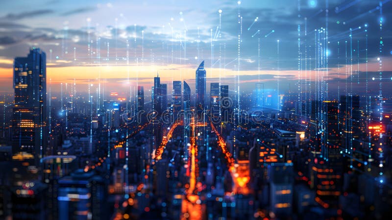 AI-controlled City Advanced Infrastructure Futuristic. Stock ...