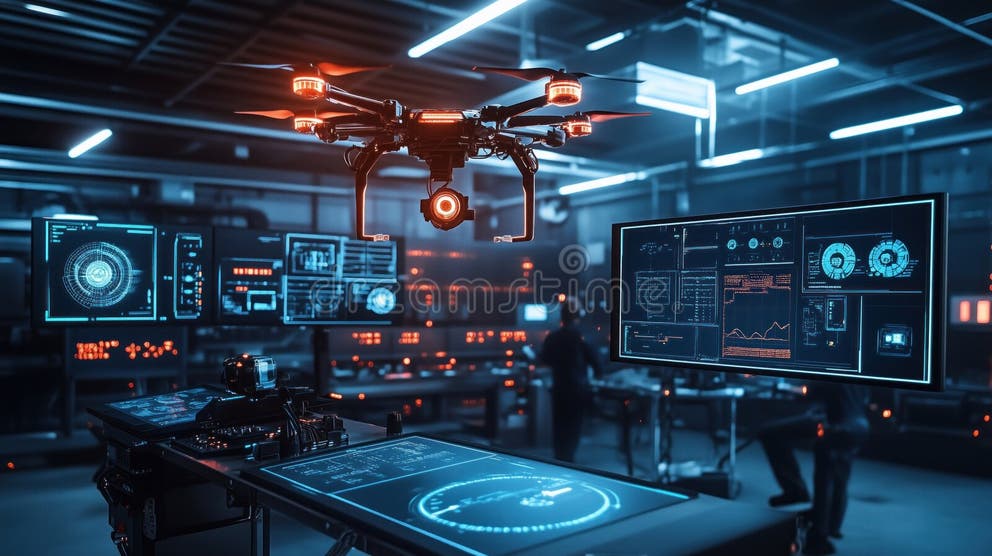 AI Controlled Command Center Interface Stock Illustration ...