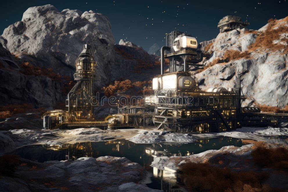 Ai-controlled Mining Station on Asteroid Stock Photo - Image of ...