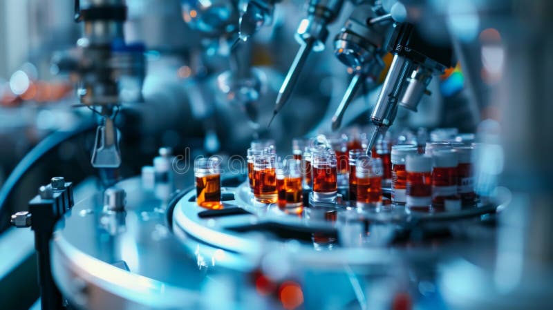 AI-Controlled Robotic Arms Assembling Pharmaceuticals Stock Photo ...