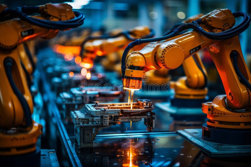 Ai Controlled Robotic Assembly Line in High Resolution Manufacturing ...