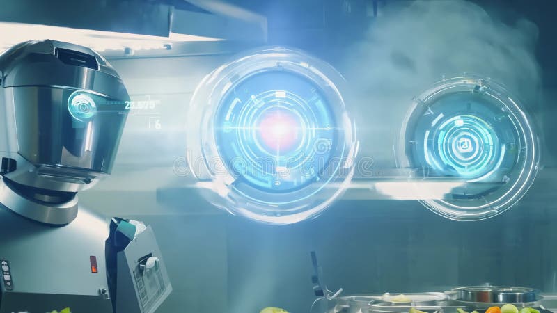 AI-controlled Robotic Chef Prepares Meals in a Futuristic Kitchen ...