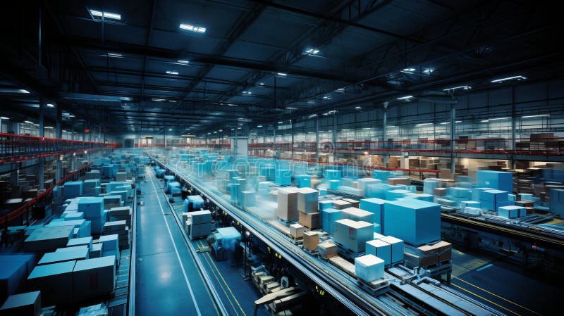 Ai Controlled Sorting Distribution Network In Warehouse With Advanced Algorithms Robotic Arms
