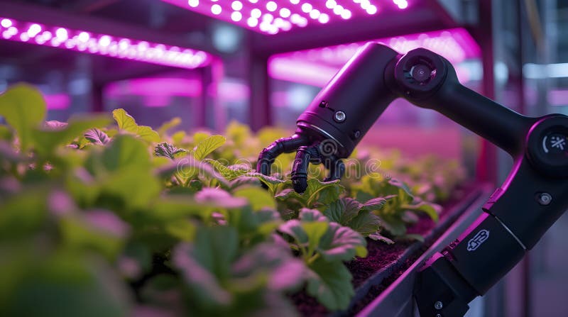 Ai-controlled Vertical Farm with Robotic Harvesters, Ai Generated Image ...