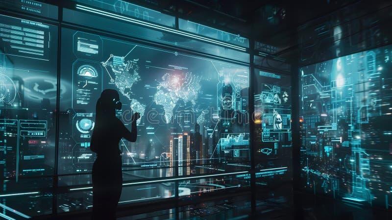 AI-controlled World Advanced Technology Futuristic Urban. Stock ...