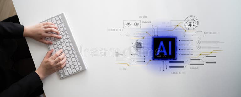 AI Core Technology and Digital Circuit Integration Latch Stock Photo ...