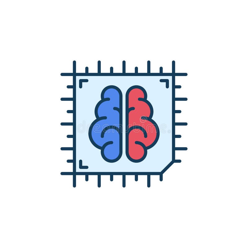 AI CPU Chip Vector Artificial Intelligence Processor Concept Colored ...