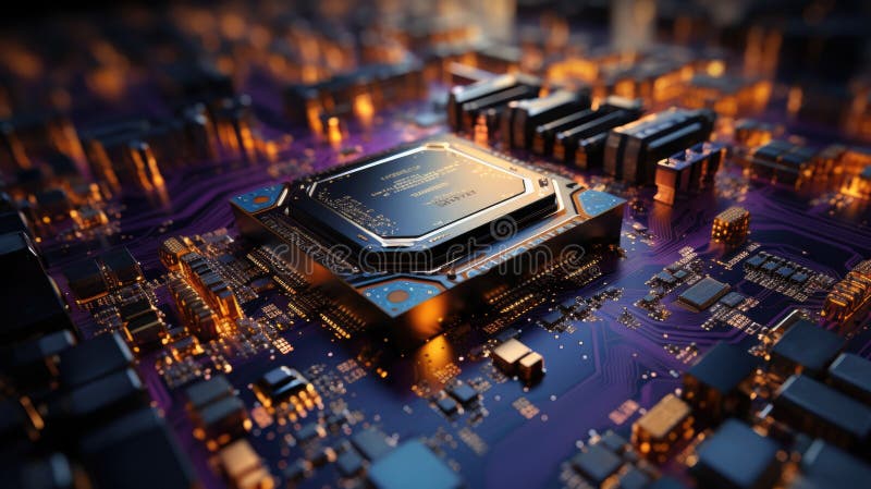 AI. CPU. Circuit Board. Technology Background. Central Computer ...