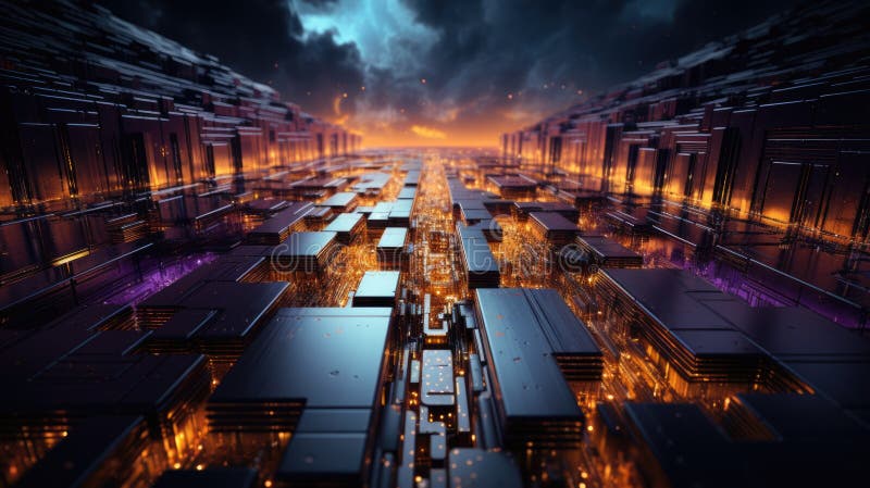 AI. CPU. Circuit Board. Technology Background. Central Computer ...