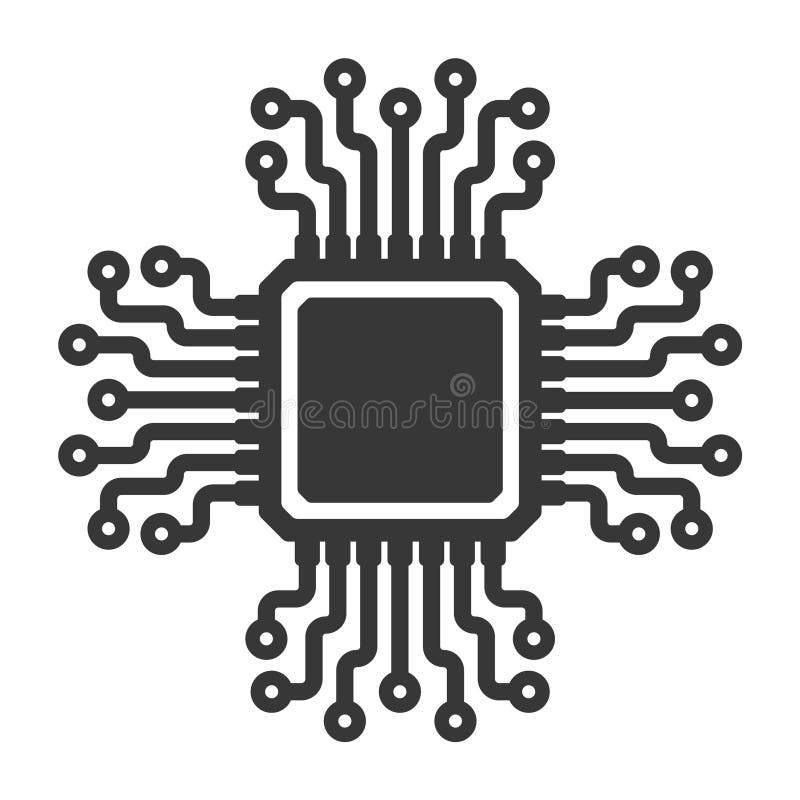 Ai Cpu Gpu Microchip Icon Machine Learning Micro Chip Symbol Ml