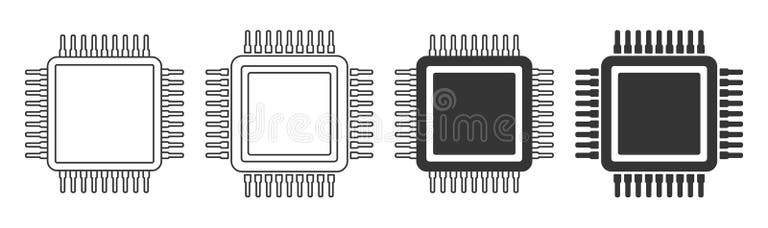 AI, CPU, GPU Microchip Icon, Machine Learning Micro Chip Symbol, ML ...