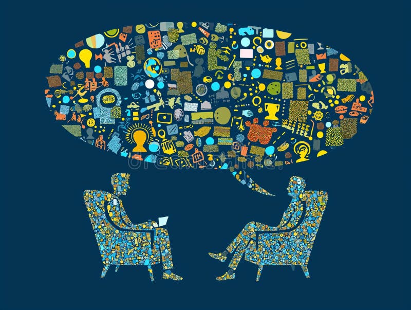 Visual Dialogue of Creativity. AI Generated Illustration Stock ...