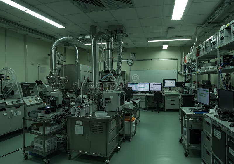 AI-Created Futuristic University Lab with Technology Focus Stock Illustration - Illustration of ...