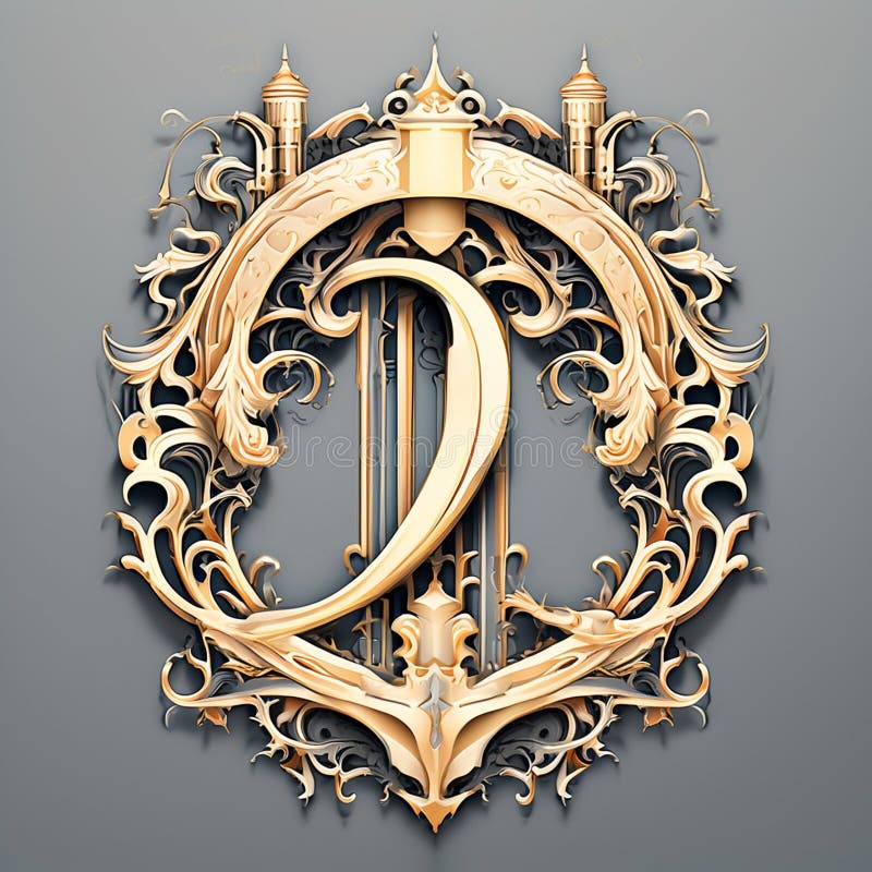 AI Generated Image, Timeless Elegance: Monogram D in Gold and Silver ...