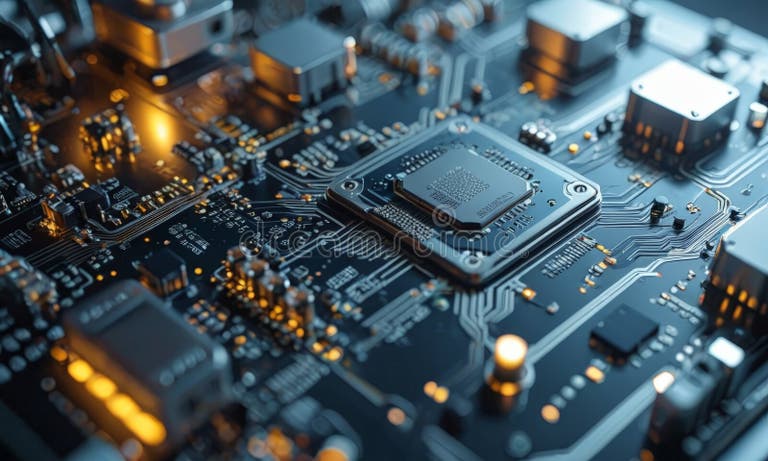 Computer Processor with Circuit on Top Stock Illustration ...