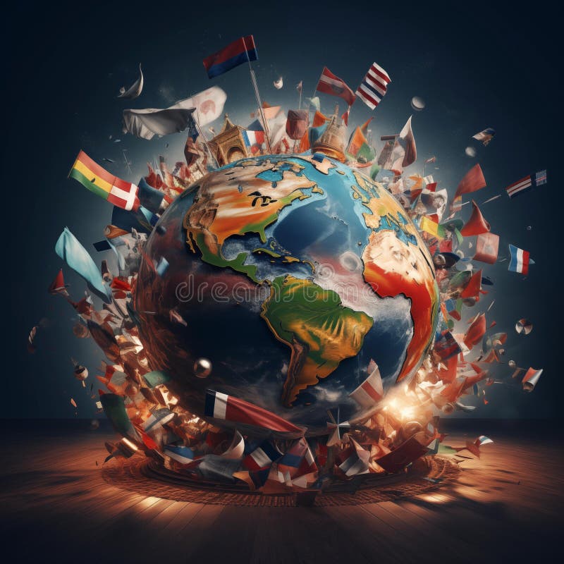 AI Creates an Image of Conceptual Photos of a Globe Being Pieced ...