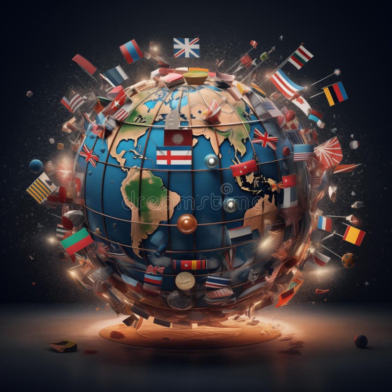 AI Creates an Image of Conceptual Photos of a Globe Being Pieced ...