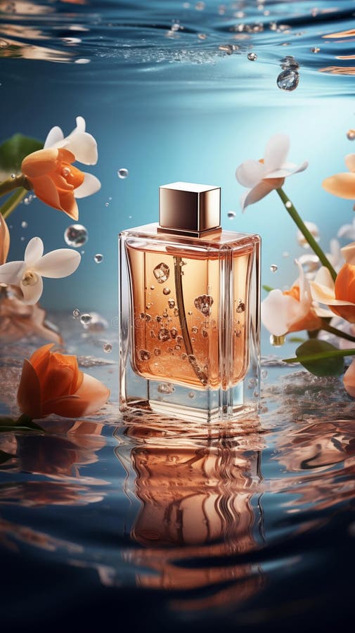 AI Creates an Image of Design a Perfume Bottle Stock Illustration ...