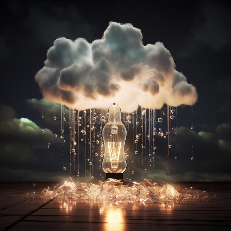 AI Creates the Image of a Rain Cloud with Light Bulbs Falling from it ...