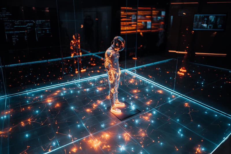 AI Creates Images of Cyborg Standing on a Mobile Phone, Virtual Reality ...