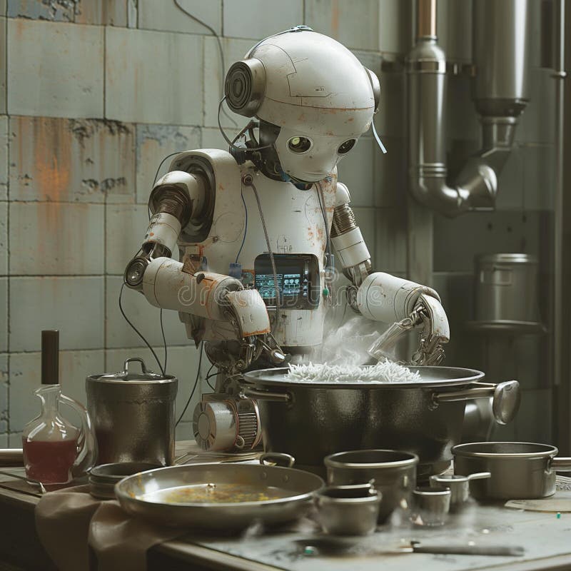 AI Creates Image of Robot Standing in Kitchen with Electronic Circuit ...