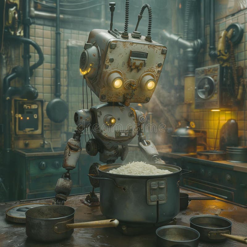 AI Creates Image of Robot Standing in Kitchen with Electronic Circuit ...