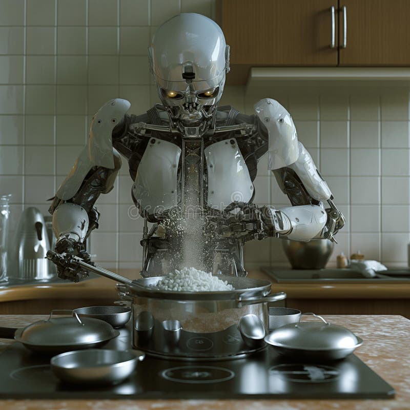 AI Creates Image of Robot Standing in Kitchen with Electronic Circuit ...