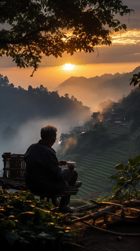 AI Creates Images of Tea Fields, Tea Terraces Stock Illustration ...