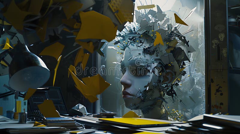 AI Creating Adaptive Design Templates for Print. Stock Illustration ...