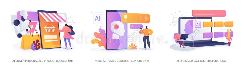 AI Customer Service Abstract Concept Vector Illustrations. Stock Vector ...