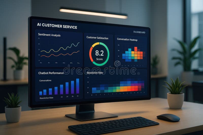 Ai Customer Service Dashboard Analytics Performance Report Stock ...