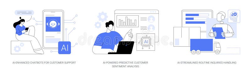 AI in Customer Support Abstract Concept Vector Illustrations. Stock ...