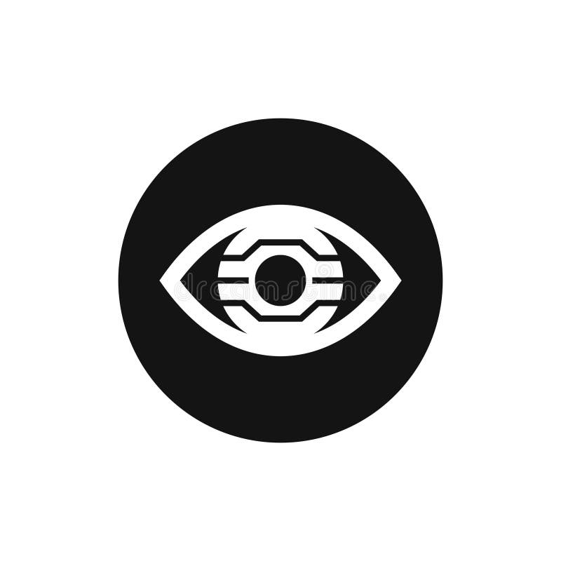 Cyber eye vector icon stock vector. Illustration of data - 296242296