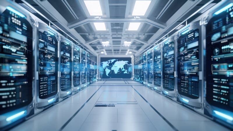 AI Cyber Security, a Futuristic Data Center Equipped with Advanced ...