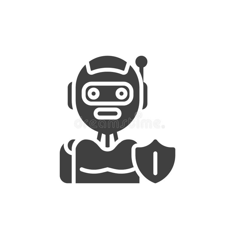 AI Cyber Security Vector Icon Stock Vector - Illustration of simple ...