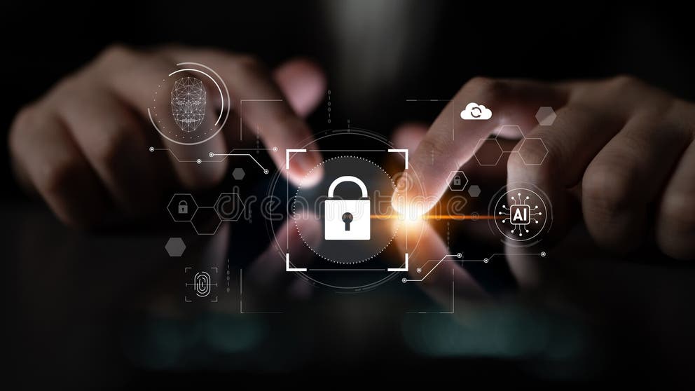 AI Cybersecurity System Using Biometric Authentication and Privacy Control Latch Stock ...