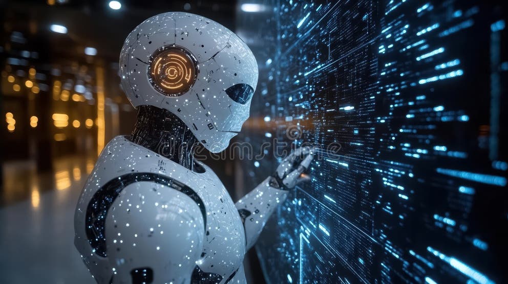 AI Cyborg Machine Learning and Artificial Intelligence Concept Stock ...