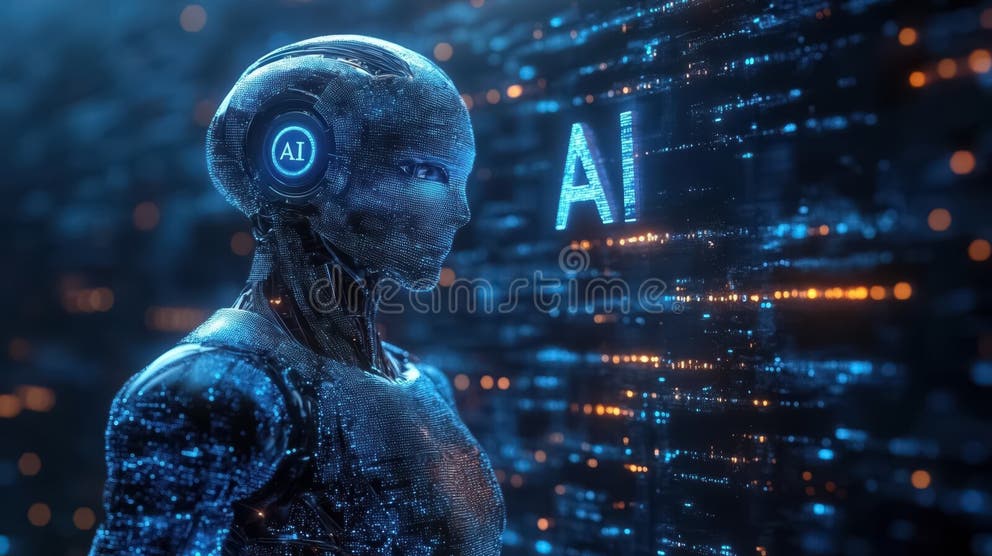 AI Cyborg Machine Learning and Artificial Intelligence Concept Stock ...