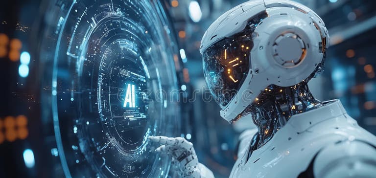 AI Cyborg Machine Learning and Artificial Intelligence Concept Stock ...