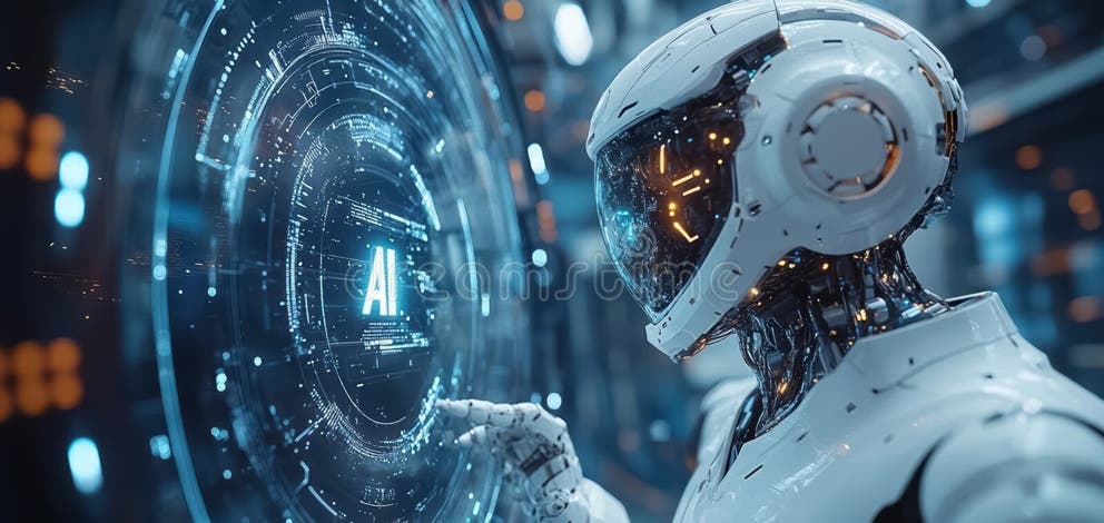 AI Cyborg Machine Learning and Artificial Intelligence Concept Stock ...