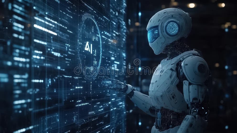 AI Cyborg Machine Learning and Artificial Intelligence Concept Stock ...