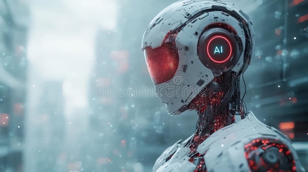 AI Cyborg Machine Learning and Artificial Intelligence Concept Stock ...