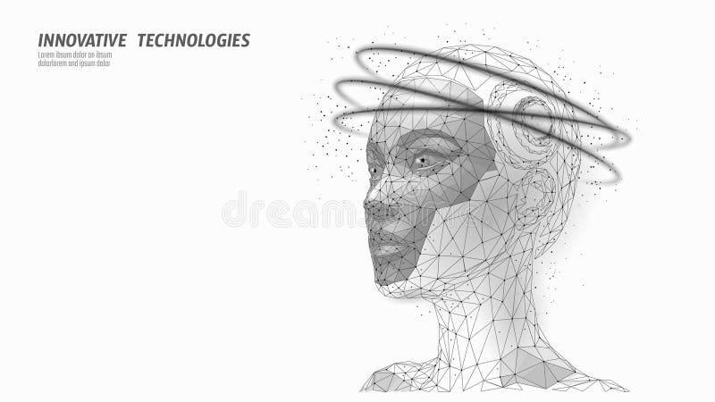 AI Cyborg Woman Face with Messed Up Emotion. Error, System Alert ...