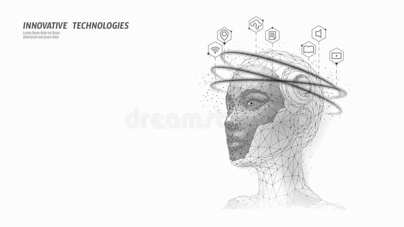 AI Cyborg Woman Face with Messed Up Emotion. Error, System Alert ...