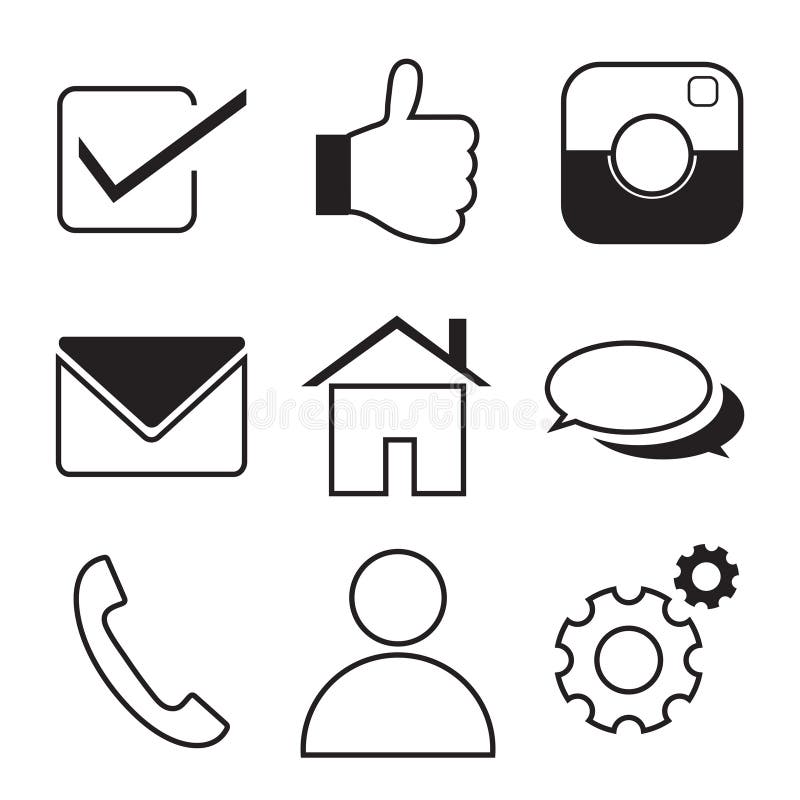 Set of Web and Mobile Application Icon - Iconic Vector Stock ...