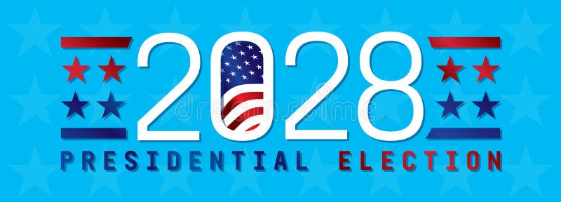 2028 Presidetnial Election Bannerpatriotic Colors Symbols Stock Vector ...