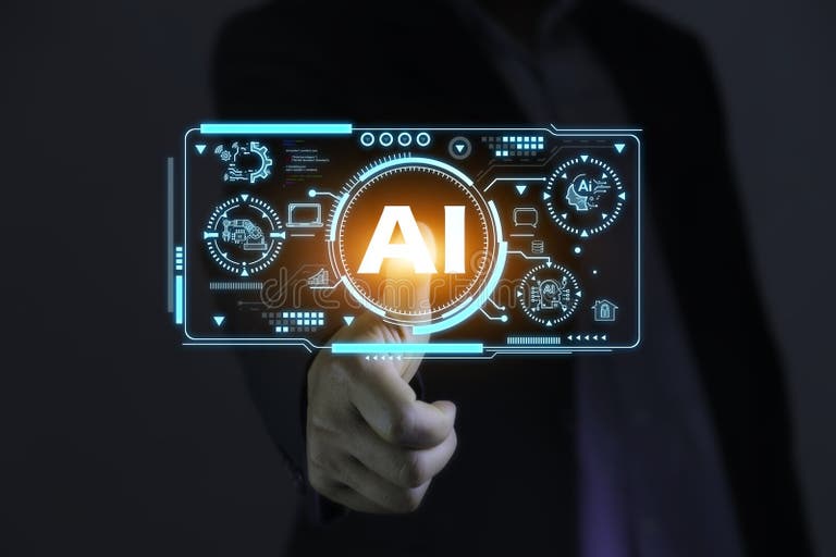 Ai Data Analysis Concept, Icon AI on Hand. Technology To Control ...