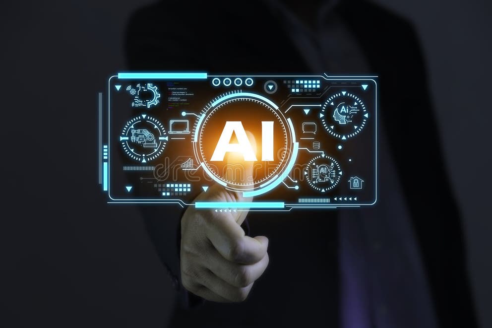 Ai Data Analysis Concept, Icon AI on Hand. Technology To Control ...