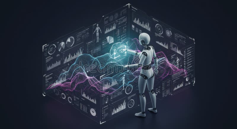 AI Data Analysis Visualization Stock Illustration - Illustration of ...