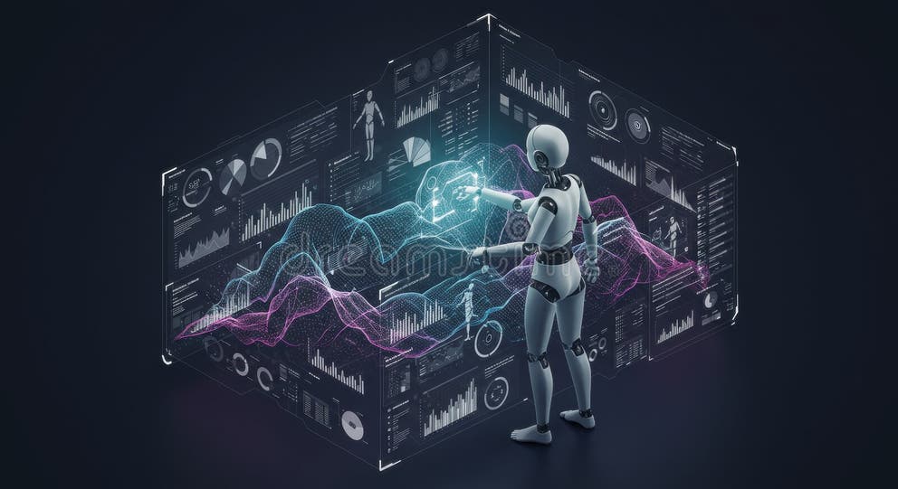 AI Data Analysis Visualization Stock Illustration - Illustration of ...